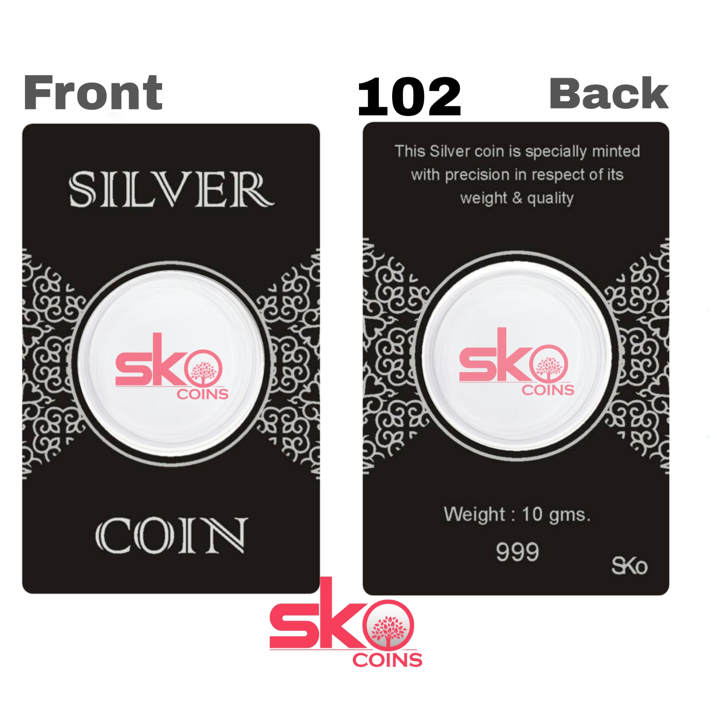 SKO- Coin packing cards- silver coin card- चाँदी सिक्का