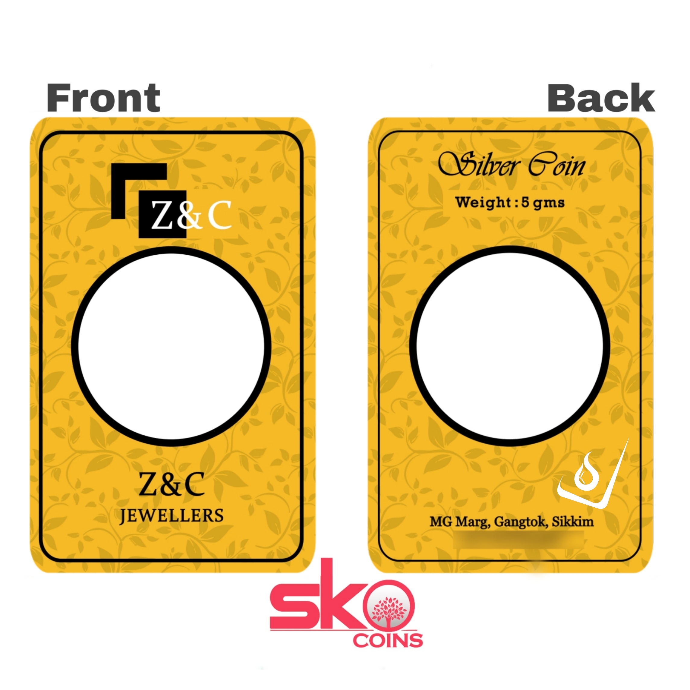 SKO- Coin packing cards- silver coin card- चाँदी सिक्का